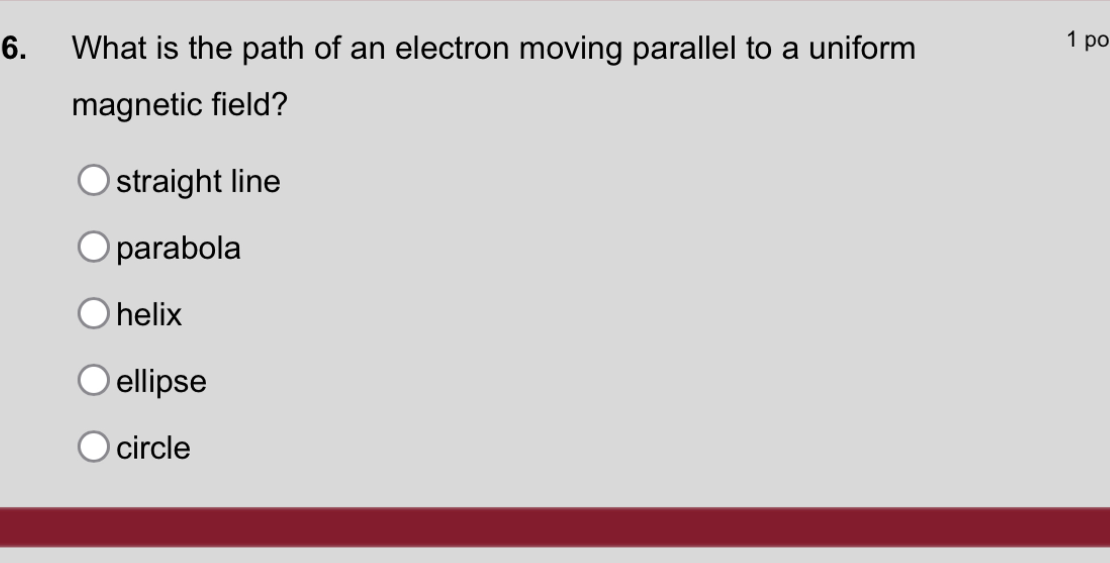 Solved What is the path of an electron moving parallel to a | Chegg.com