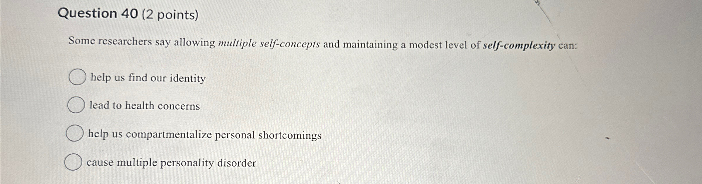 Solved Question 40 (2 ﻿points)Some researchers say allowing | Chegg.com