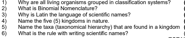 Solved Why are all living organisms grouped in | Chegg.com