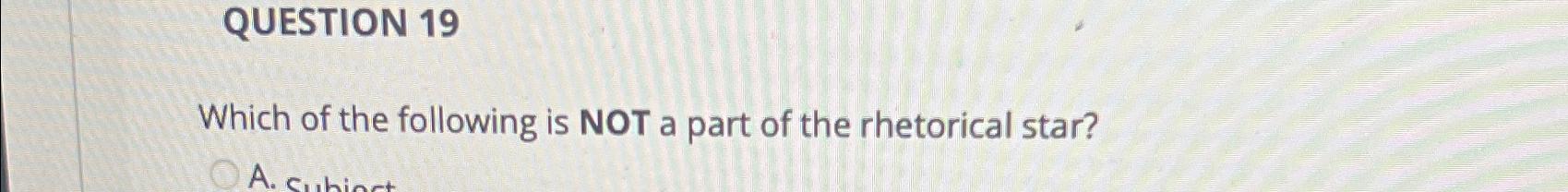 Solved QUESTION 19Which of the following is NOT a part of | Chegg.com