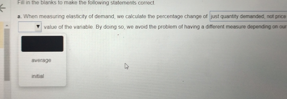 Solved Fill in the blanks to make the following statements | Chegg.com
