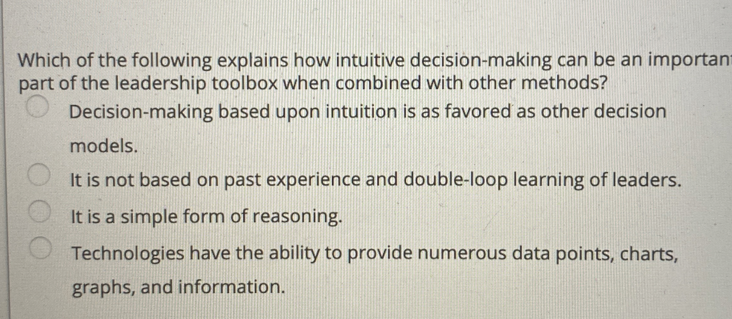 Solved Which of the following explains how intuitive | Chegg.com