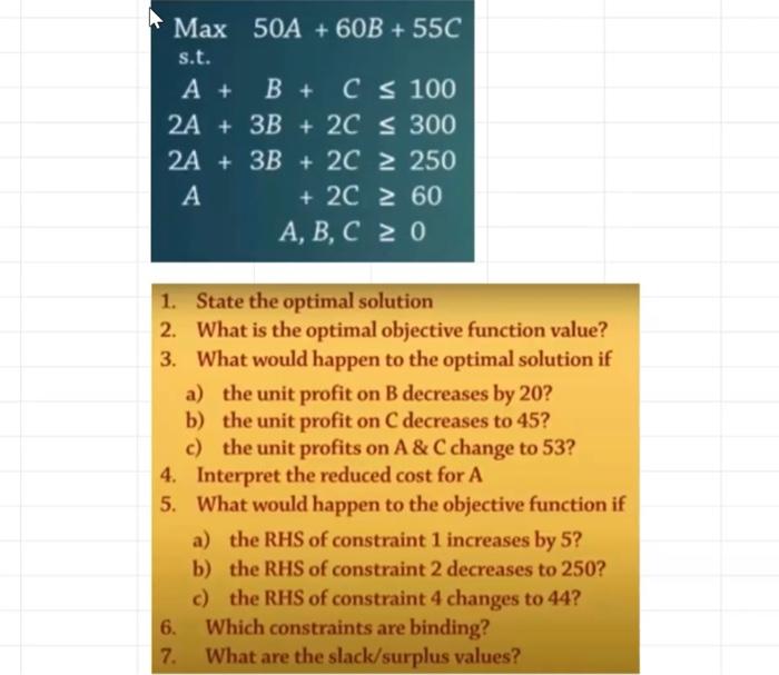 Solved Max s.t. | Chegg.com