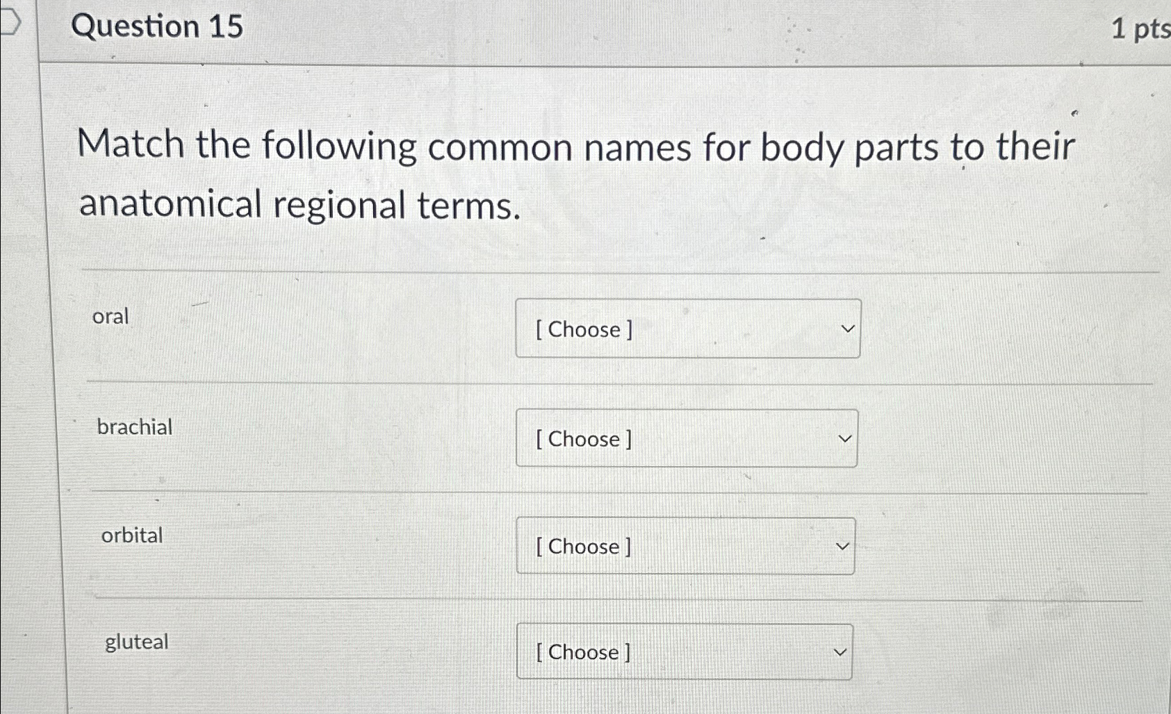 Solved Question 151ptsMatch the following common names for | Chegg.com