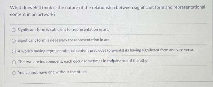 What does Bell think is the nature of the | Chegg.com