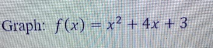 Solved f(x)=x2+4x+3 | Chegg.com