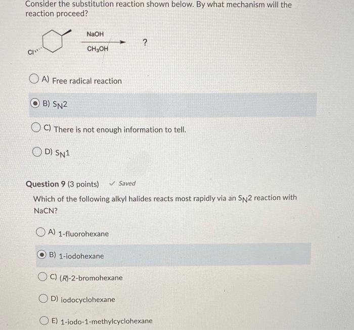Solved Predict the most likely mechanism for the reaction | Chegg.com