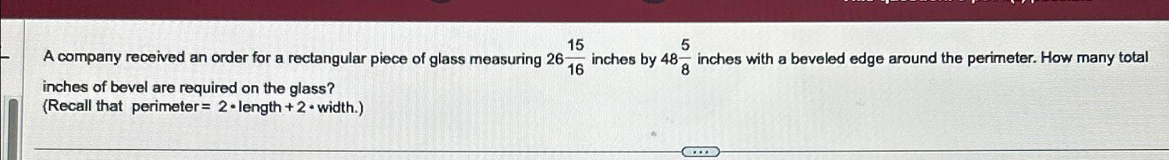 Solved A company received an order for a rectangular piece | Chegg.com