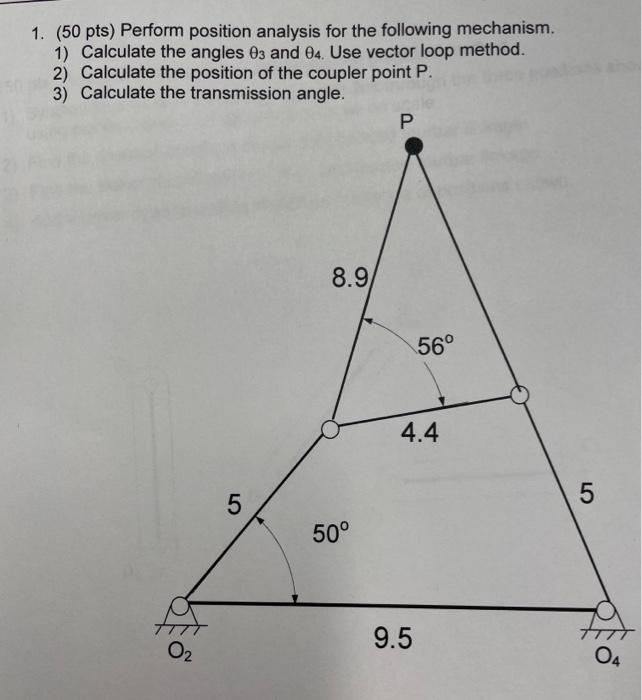 Solved 1. (50 pts) Perform position analysis for the | Chegg.com