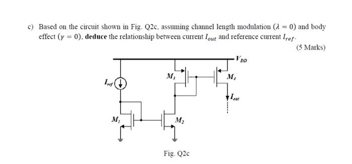 Solved c) Based on the circuit shown in Fig. Q2c, assuming | Chegg.com