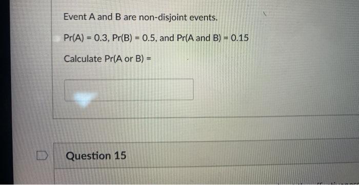 Solved Event A and B are non-disjoint events. Pr(A) = 0.3, | Chegg.com