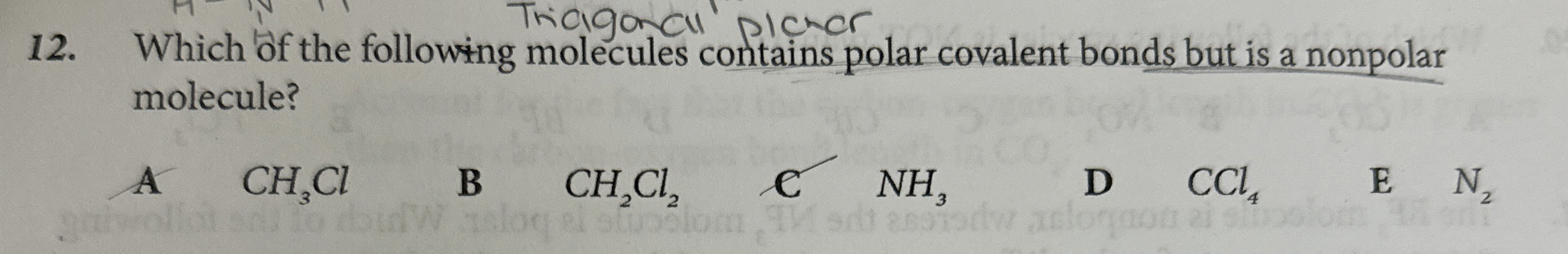 Solved Which of the following molecules contains polar | Chegg.com