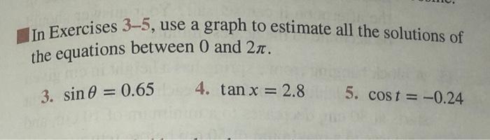 Solved In Exercises 3-5, use a graph to estimate all the | Chegg.com
