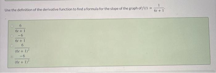 Solved Use the definition of the derivative function to find | Chegg.com