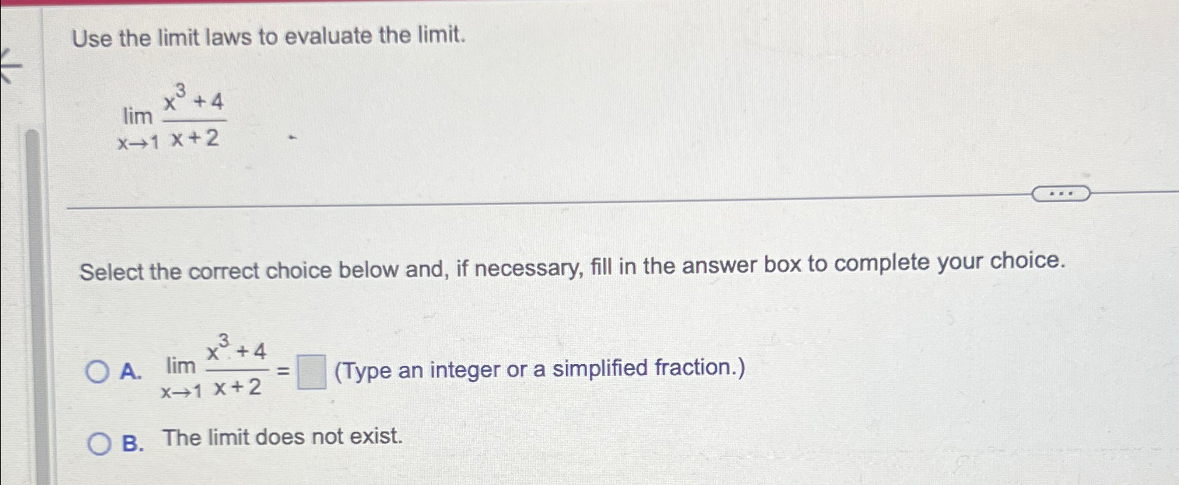 Solved Use the limit laws to evaluate the | Chegg.com