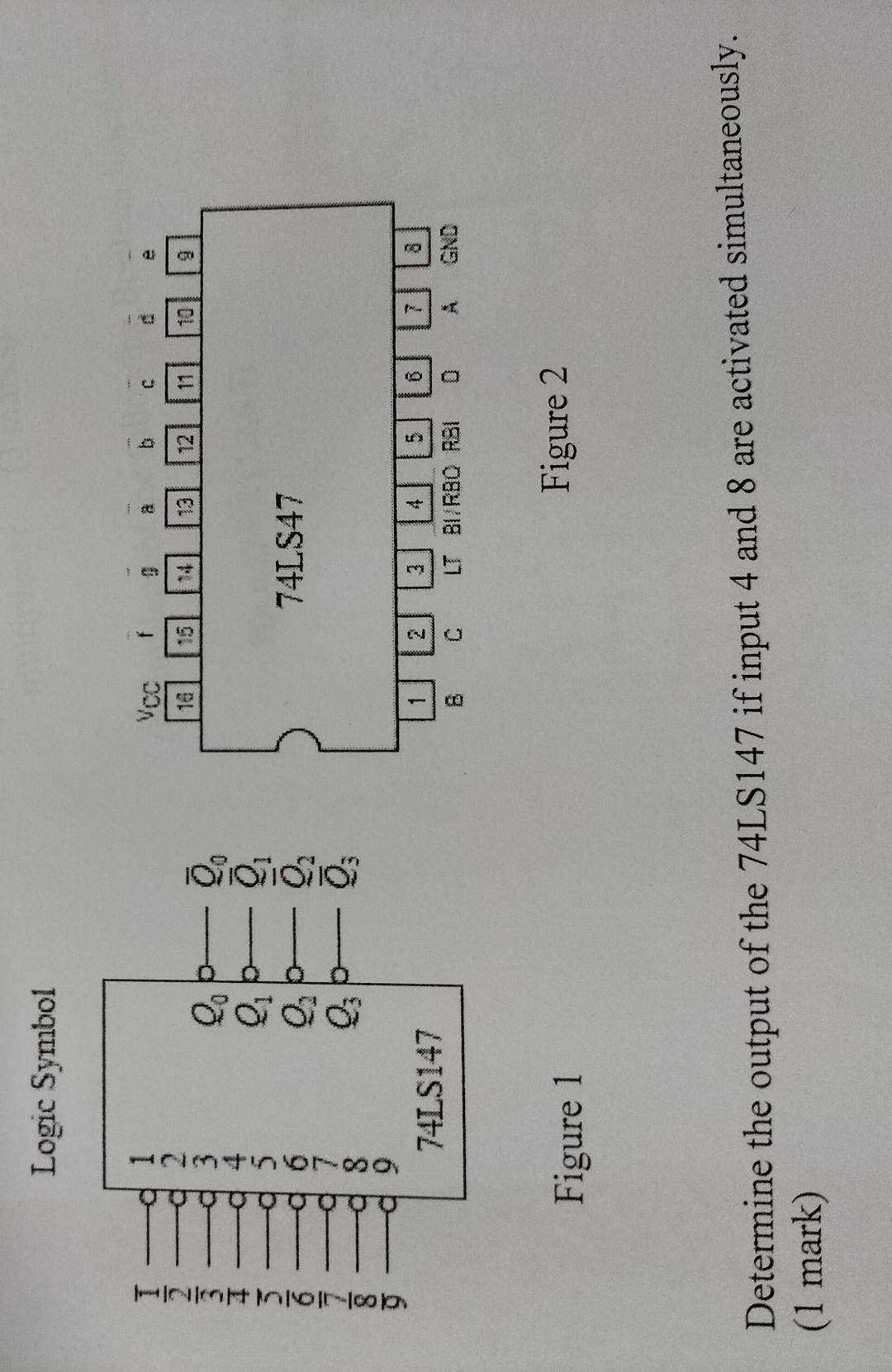 Solved Determine the output of the 74LS147 if input 4 and 8 | Chegg.com