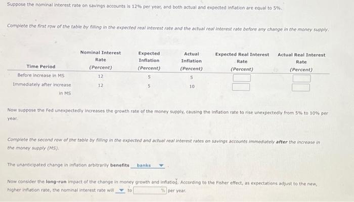 Solved Suppose the nominal interest rate on savings accounts | Chegg.com