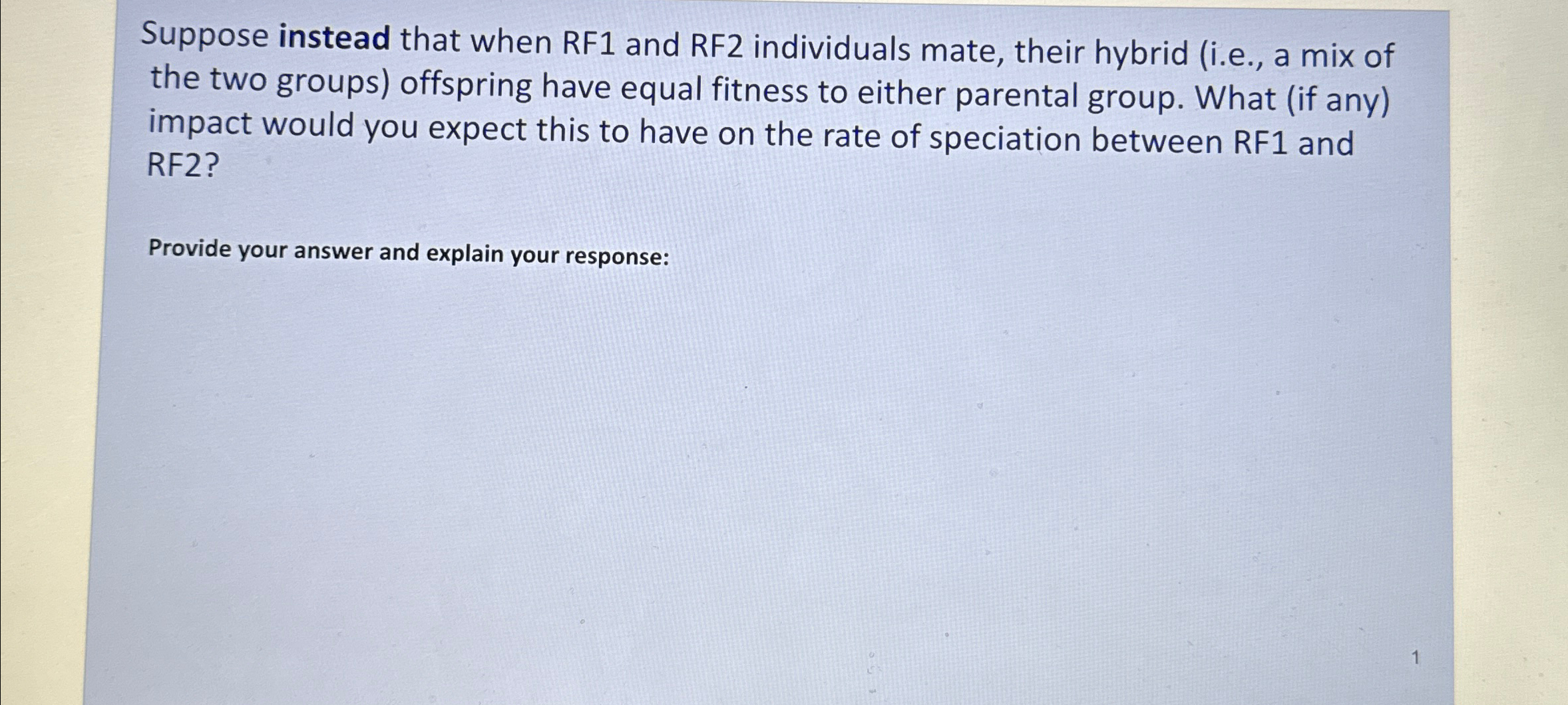 Solved Suppose instead that when RF1 ﻿and RF2 ﻿individuals | Chegg.com
