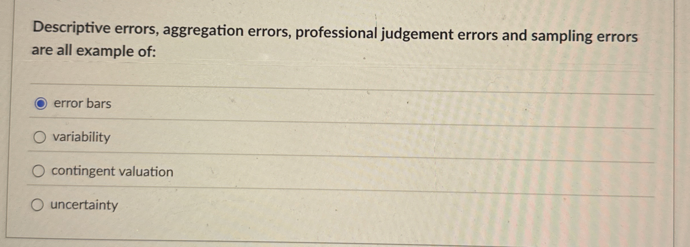 Solved Descriptive errors, aggregation errors, professional | Chegg.com