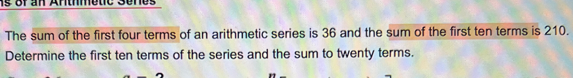 Solved The sum of the first four terms of an arithmetic | Chegg.com