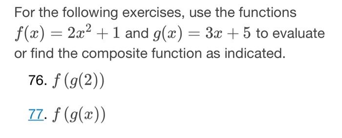 Solved Compositions of functions For the following | Chegg.com