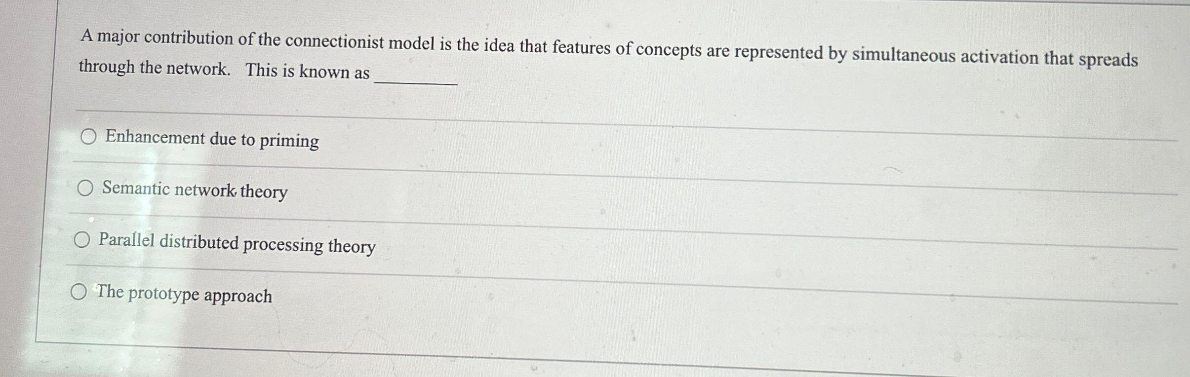 Solved A major contribution of the connectionist model is | Chegg.com