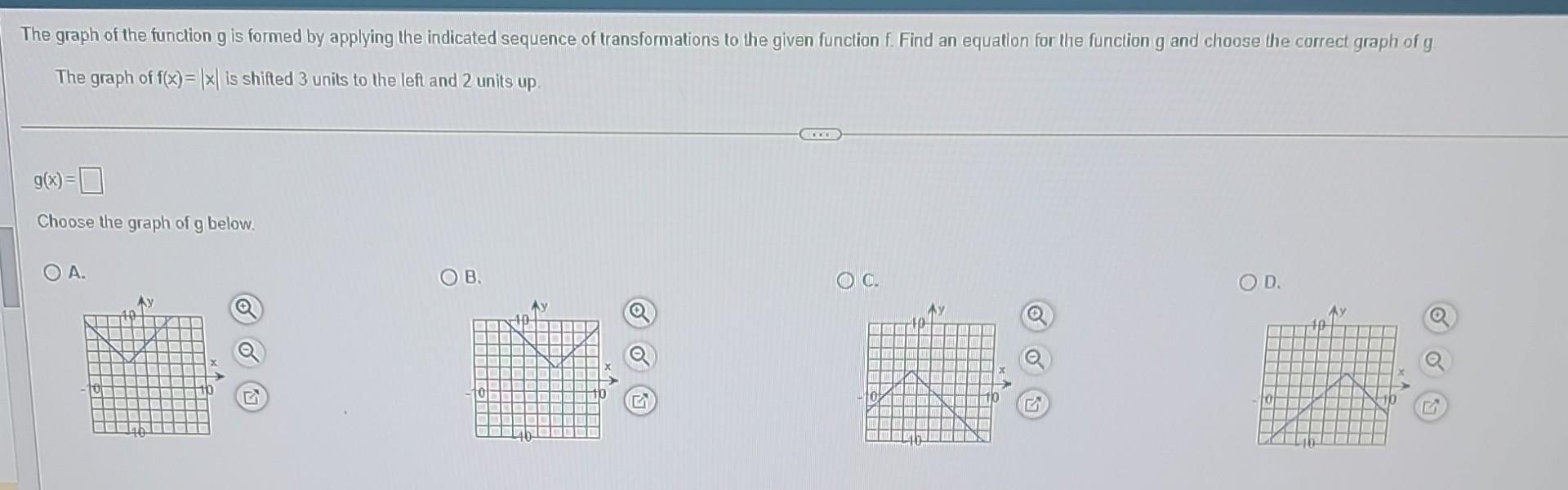 Solved The Graph Of The Function G Is Formed By Applying The