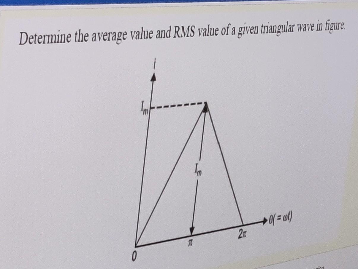 Solved Determine the average value and RMS value of a given | Chegg.com
