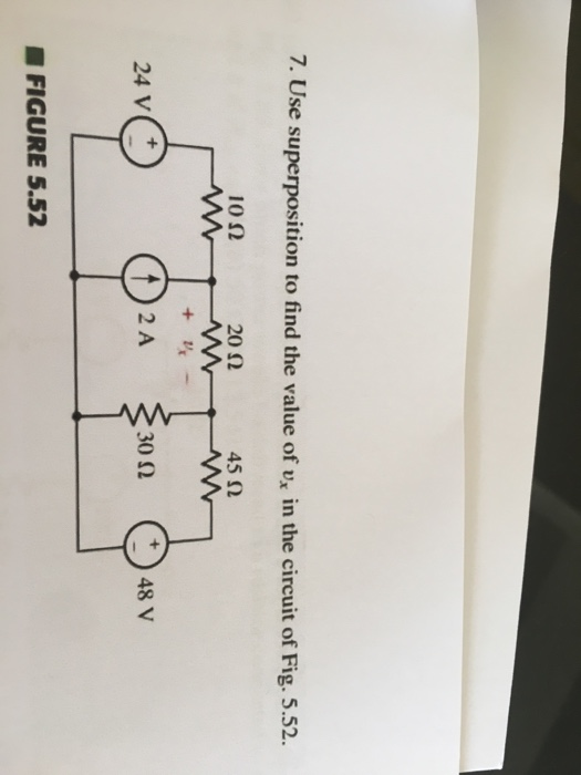 Solved 7. Use superposition to find the value of vx in the | Chegg.com
