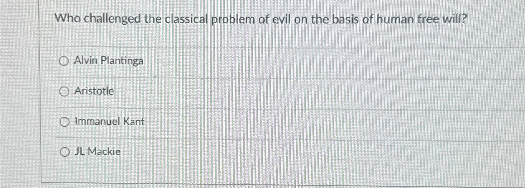 Solved Who challenged the classical problem of evil on the | Chegg.com