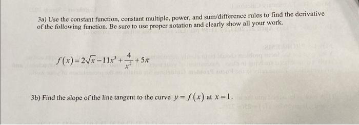 Solved 3a) Use the constant function, constant multiple, | Chegg.com