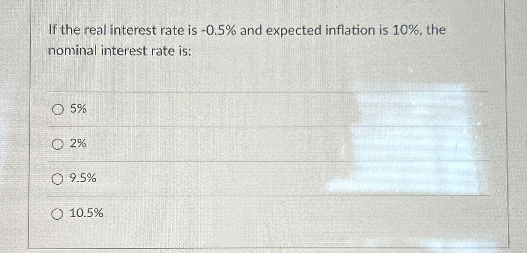 Solved If the real interest rate is -0.5% ﻿and expected | Chegg.com