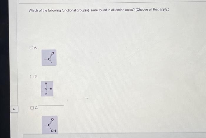 Solved Which of the following functional group(s) is/are | Chegg.com