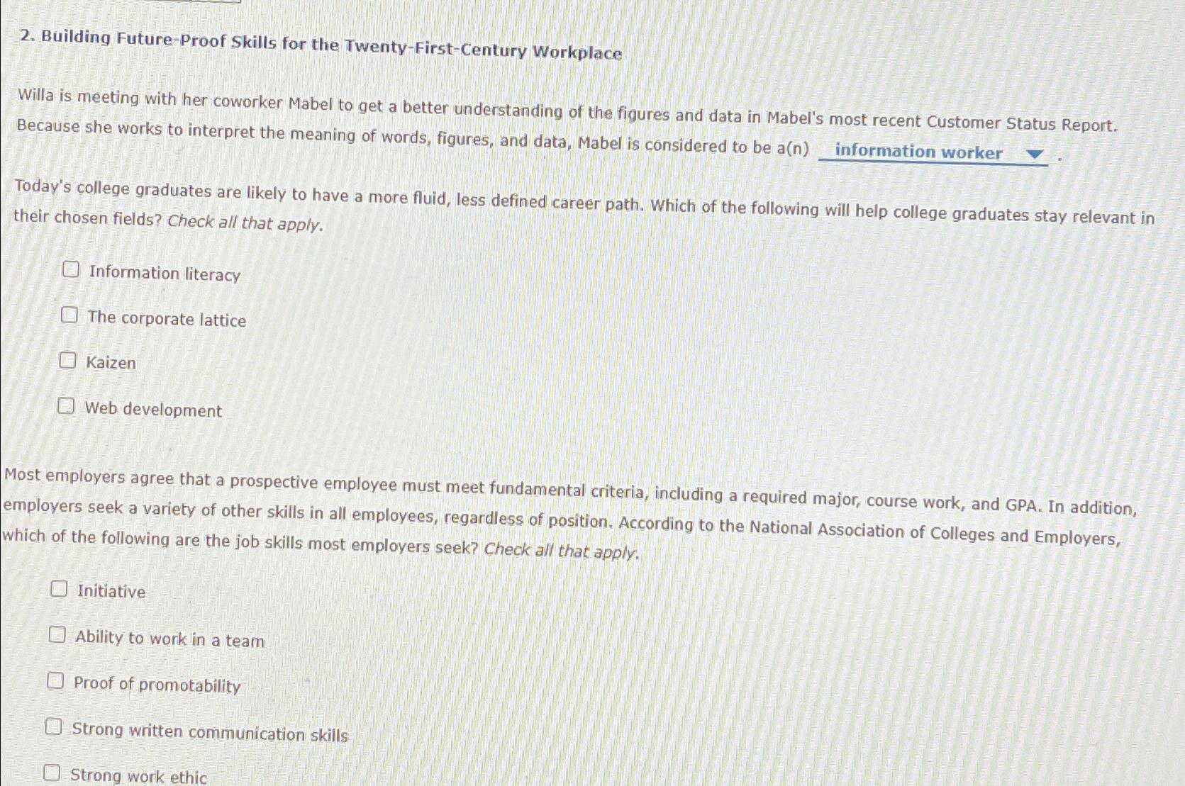 Solved Building Future-Proof Skills for the | Chegg.com