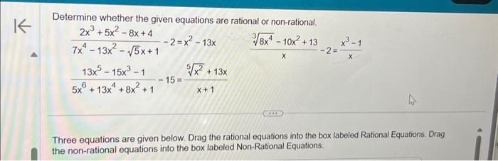 Solved Determine whether the given equations are rational or | Chegg.com
