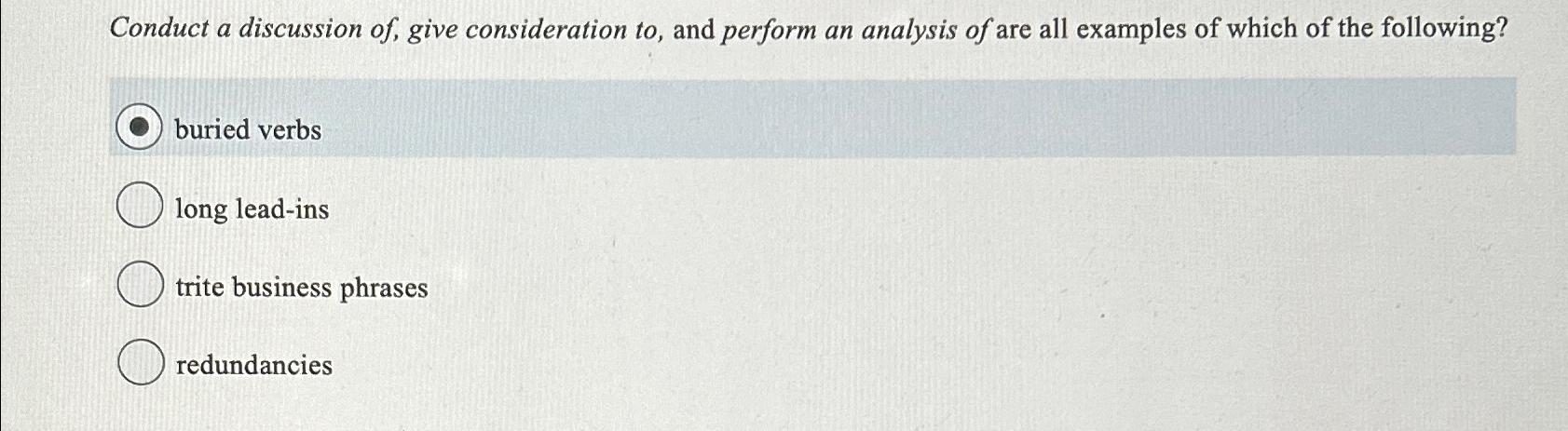 Solved Conduct a discussion of, ﻿give consideration to, ﻿and | Chegg.com