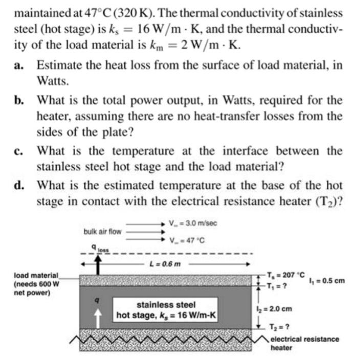 Solved 20.23 A "hot stage” for a manufacturing process is | Chegg.com