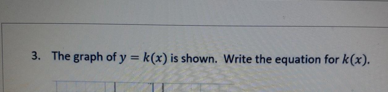 Solved 3. The graph of y = k(x) is shown. Write the equation | Chegg.com