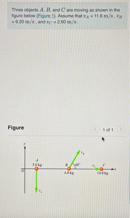 Solved Three objects A, B, and C are moving as shown in the | Chegg.com
