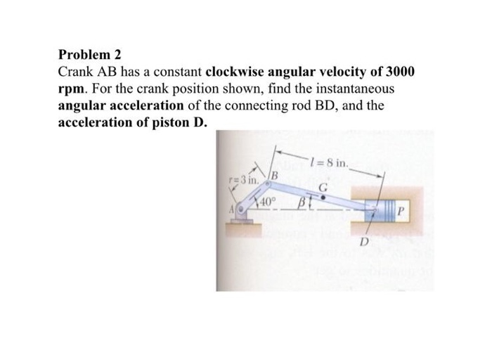 Solved Problem 2 Crank AB has a constant clockwise angular | Chegg.com