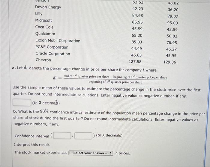 Solved The price per share of stock for a sample of 25 | Chegg.com