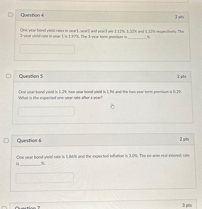 Solved One year bond yield rates in year 1 , year 2 and year | Chegg.com