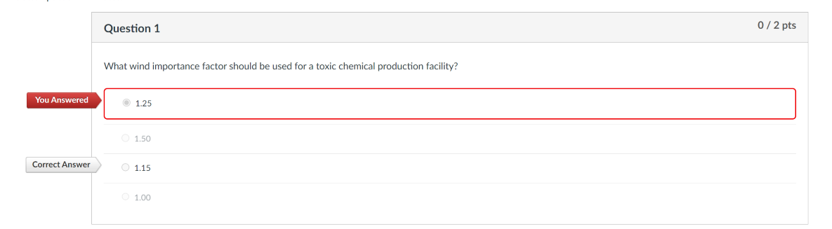 Solved Question 1What wind importance factor should be used | Chegg.com