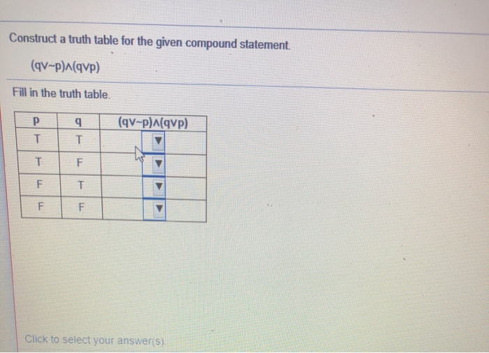 Solved Construct A Truth Table For The Given Compound 4920
