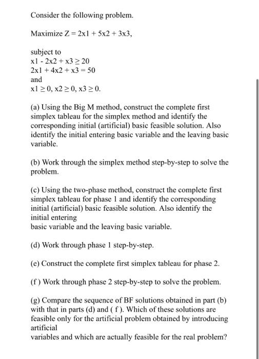 Solved Consider the following problem. Maximize | Chegg.com