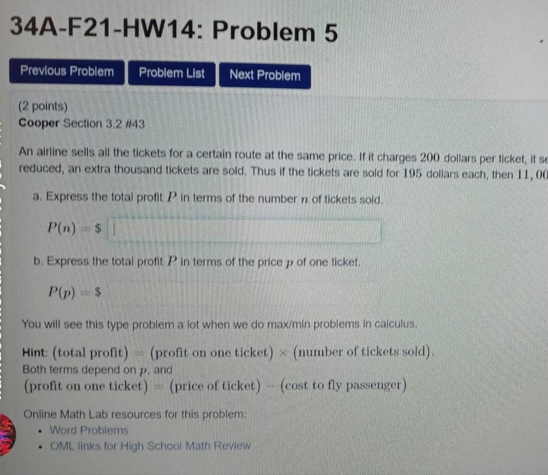 34A-F21-HW14: Problem 5 Previous Problem Problem List | Chegg.com