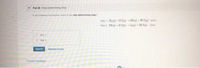Solved Part B. Rate-Determining Step In the following | Chegg.com