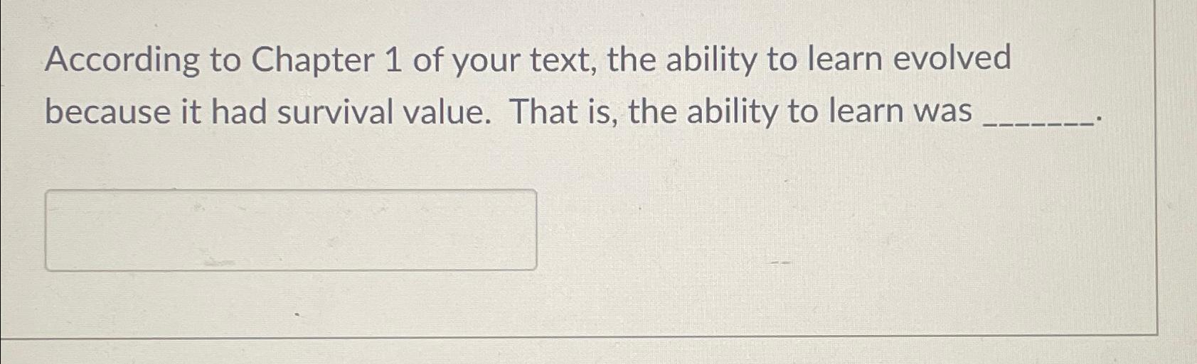 Solved According to Chapter 1 ﻿of your text, the ability to | Chegg.com