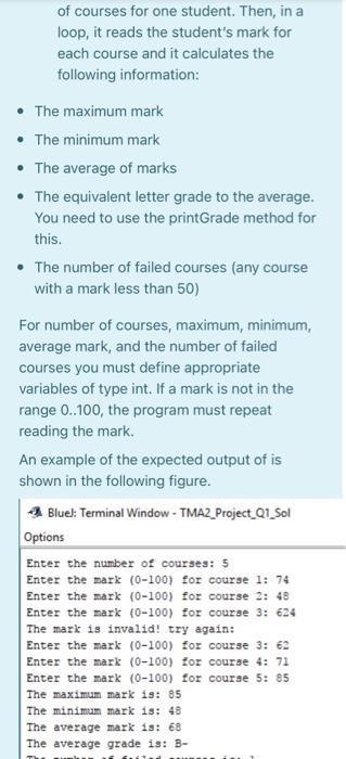 Solved Write a class marking System to calculate some | Chegg.com