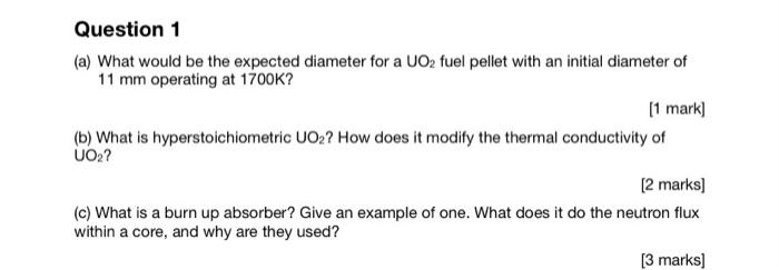 Solved Question 1 (a) What would be the expected diameter | Chegg.com